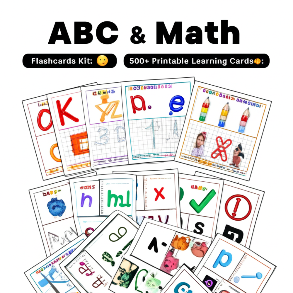 ABC & Math Flashcards Kit: 500+ Printable Learning Cards – EarlyActivity